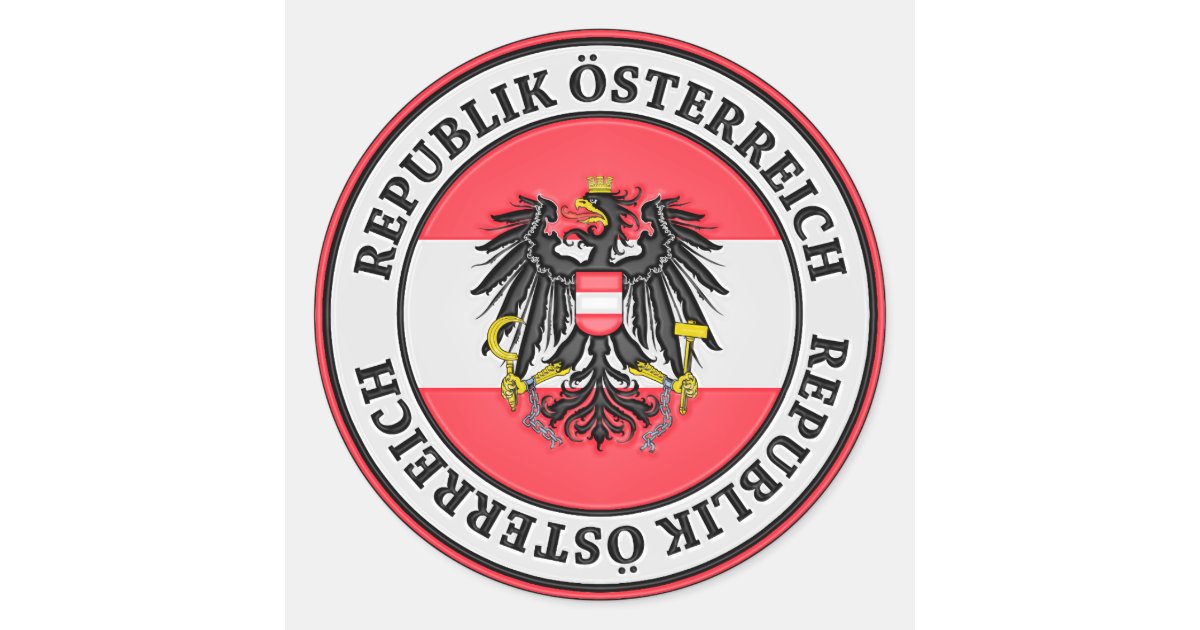 Austria Round Emblem Classic Round Sticker | Zazzle