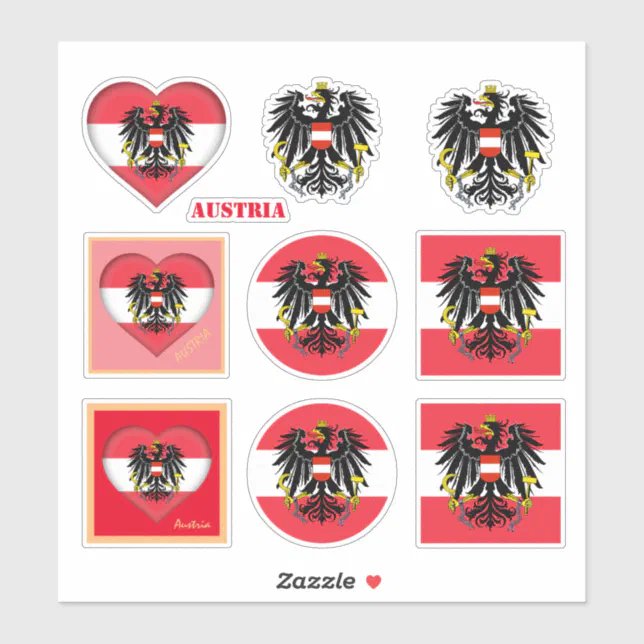 Austria stickers & Austrian Flag, Heart /sports | Zazzle