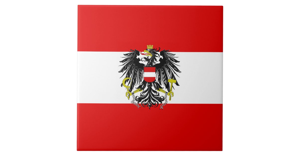 Austrian flag ceramic tile | Zazzle