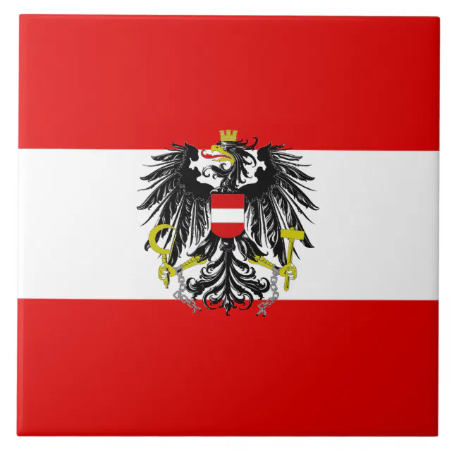 Austrian flag ceramic tile | Zazzle