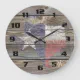 Authentic and Rustic Texas Map and Flag on wood Large Clock | Zazzle