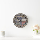 Authentic and Rustic Texas Map and Flag on wood Round Clock | Zazzle