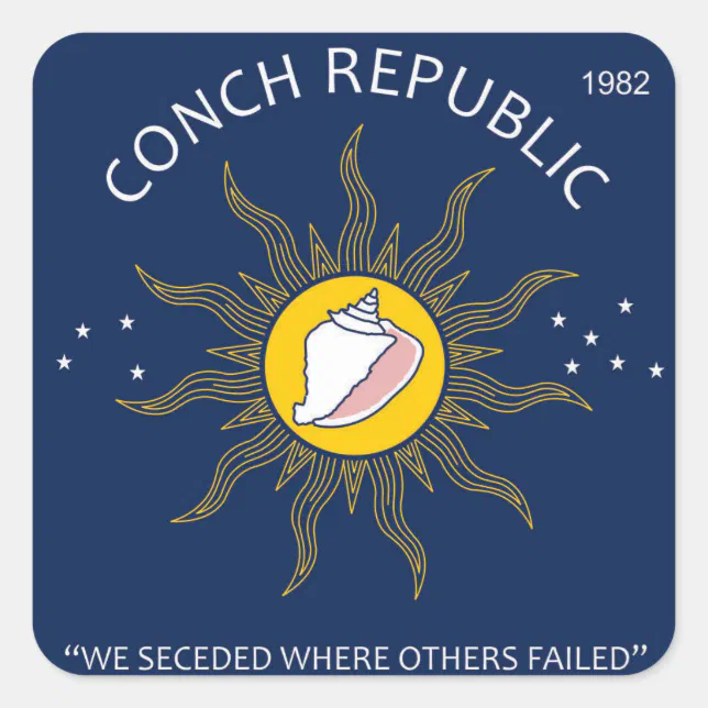 Authentic Conch Republic AVOID FAKES Square Sticker | Zazzle