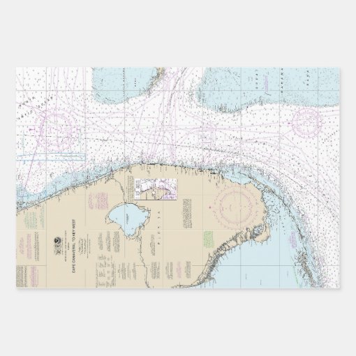 Authentic Florida Nautical Charts Boating Wrapping Paper Sheets | Zazzle