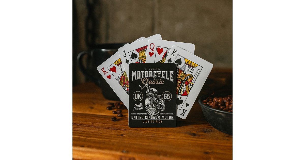Authentic Motorcycle Classic Poker Cards | Zazzle