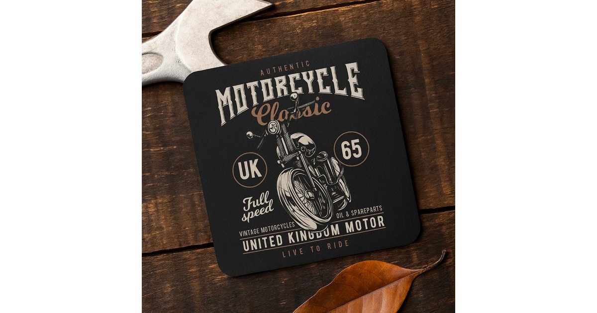 Authentic Motorcycle Classic Square Sticker | Zazzle