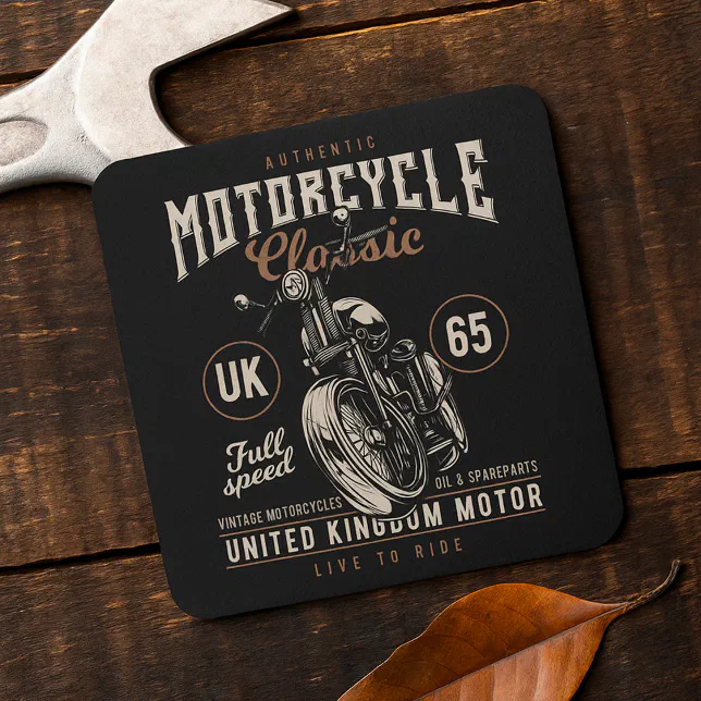Authentic Motorcycle Classic Square Sticker | Zazzle