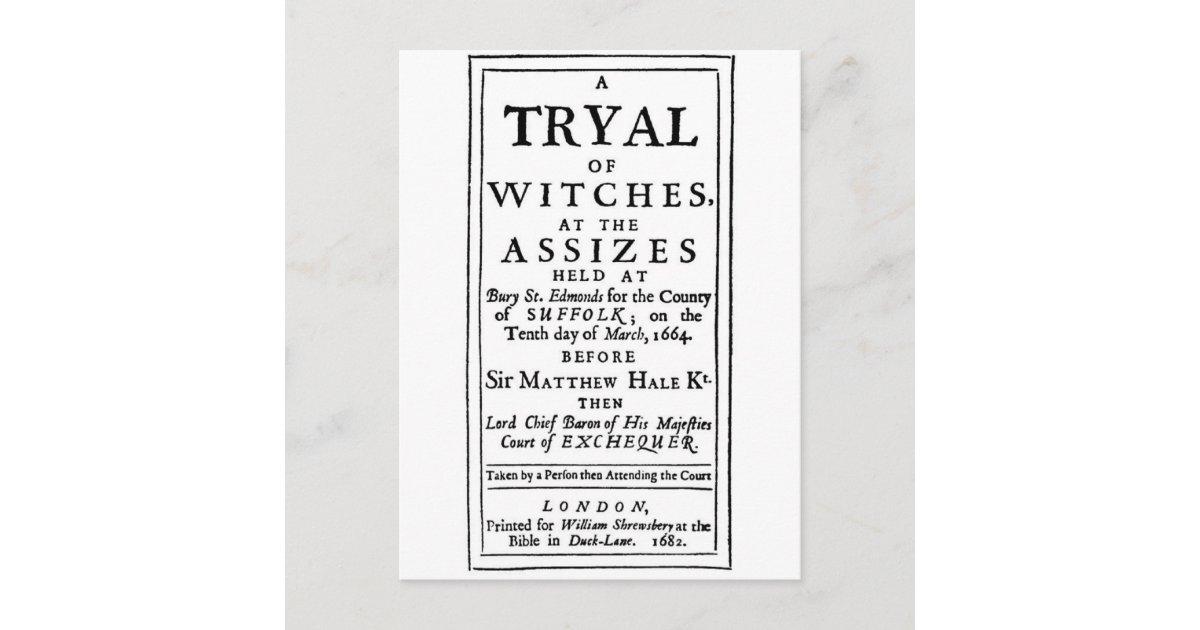 Authentic Witch Trials Poster Postcard | Zazzle