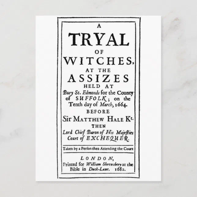 Authentic Witch Trials Poster Postcard | Zazzle