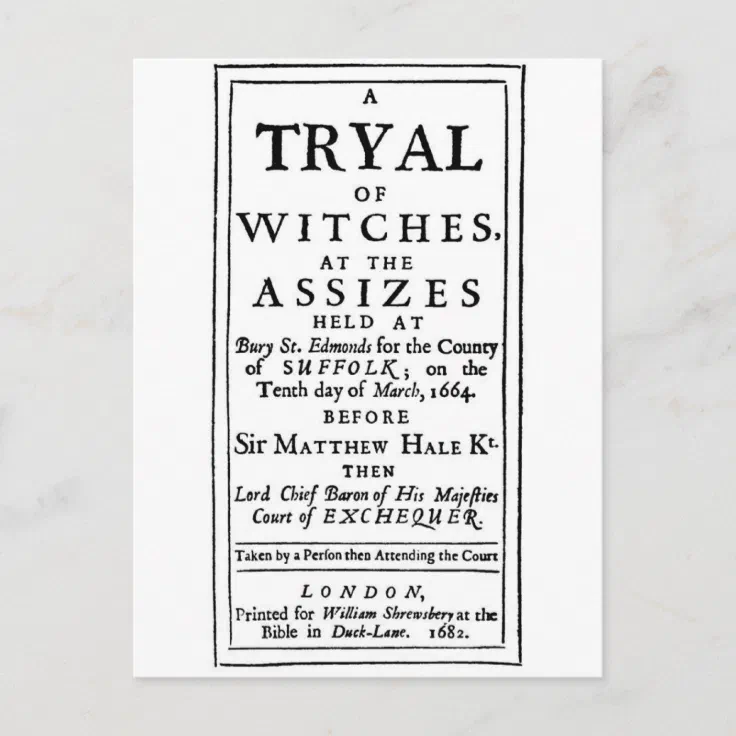 Authentic Witch Trials Poster Postcard | Zazzle