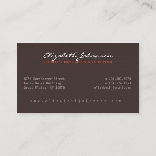Author / Book Illustrator Unique Business Card | Zazzle
