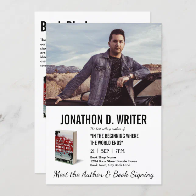 Author Book Signing & Book Promotion Advertisement Invitation | Zazzle