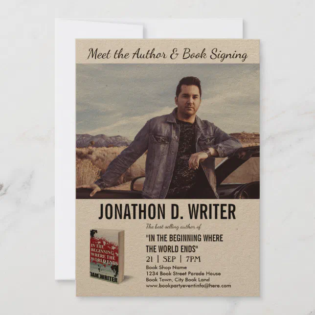 Author Book Signing Kraft Invitation | Zazzle
