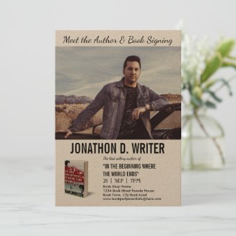 Author Book Signing Kraft Invitation | Zazzle