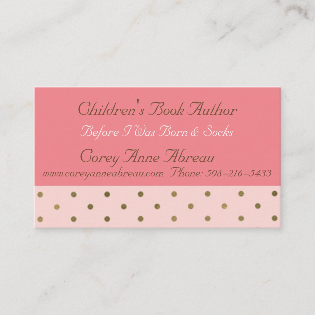 Author Business Card | Zazzle