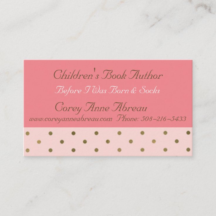 Author Business Card | Zazzle