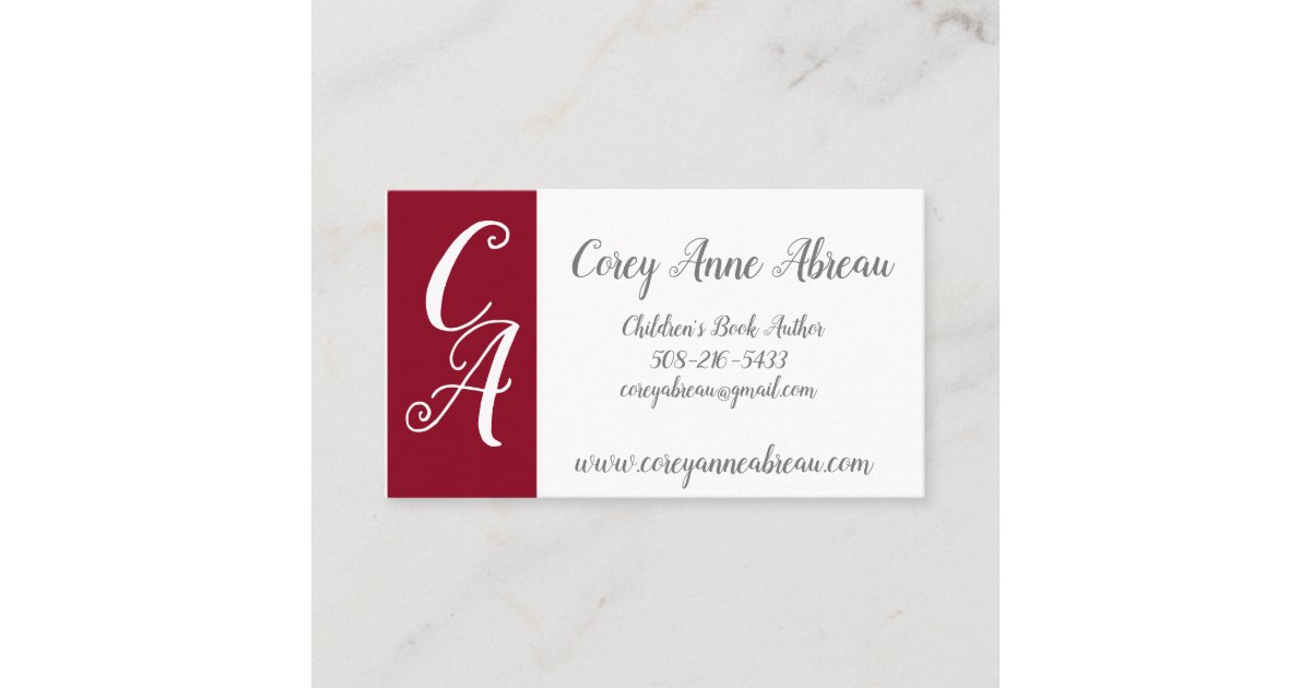 Author Business Card | Zazzle