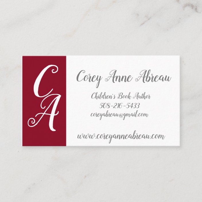 Author Business Card | Zazzle.com