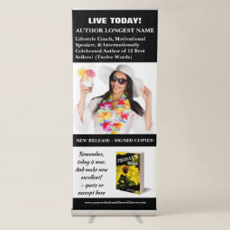 Author Event Black Retractable Banner | Zazzle