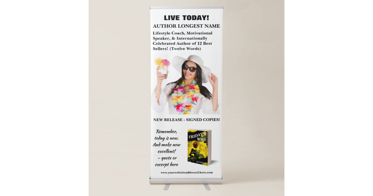 Author Event White Retractable Banner | Zazzle