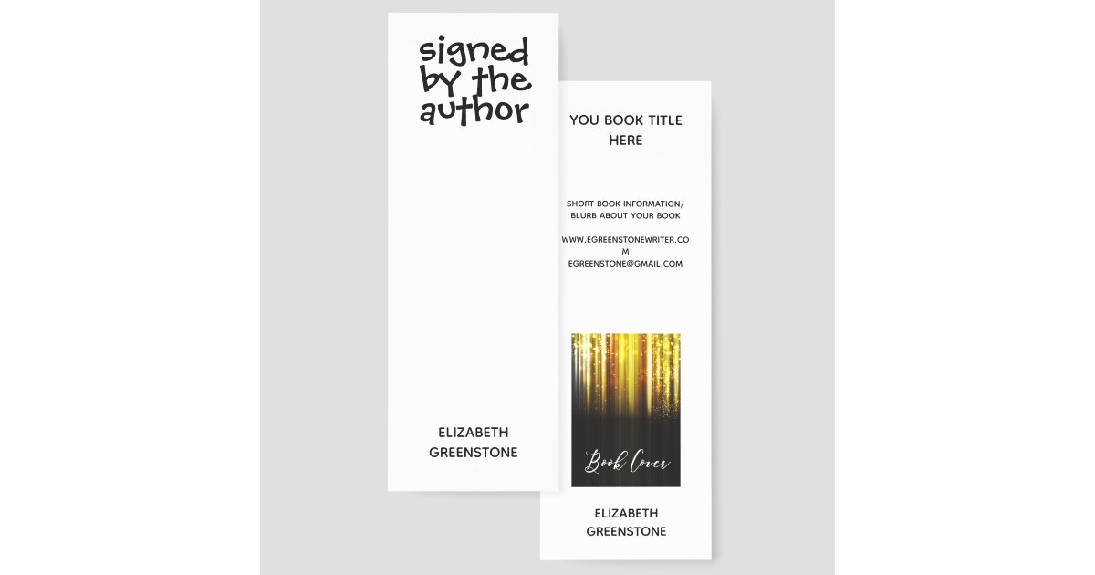 Author Promotional Signed Bookmark | Zazzle