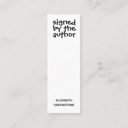 Author Promotional Signed Mini Bookmark Card | Zazzle