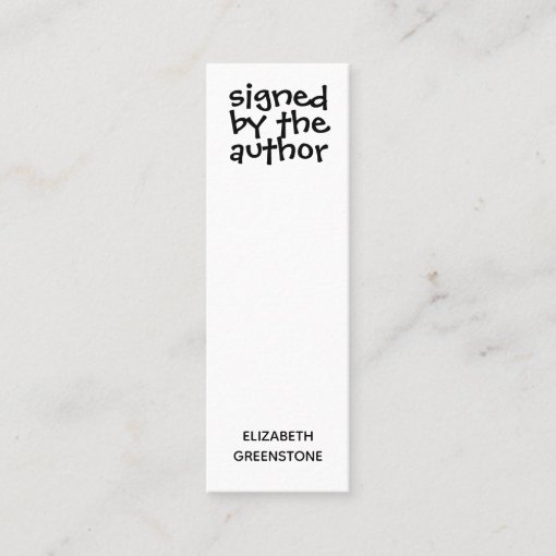Author Promotional Signed Mini Bookmark Card | Zazzle
