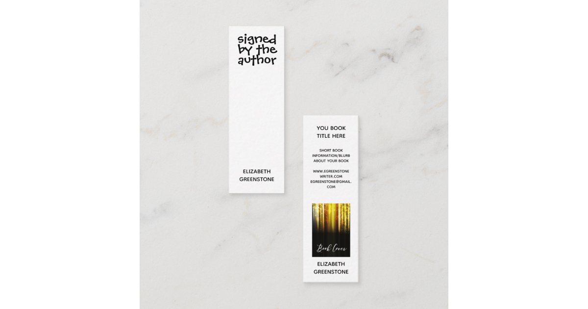 Author Promotional Signed Mini Bookmark Card | Zazzle