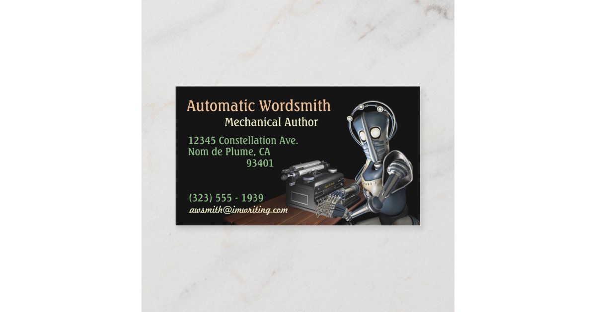Author (Robot) Business Cards | Zazzle