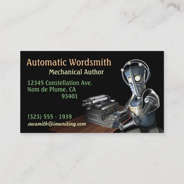 Author (Robot) Business Cards | Zazzle