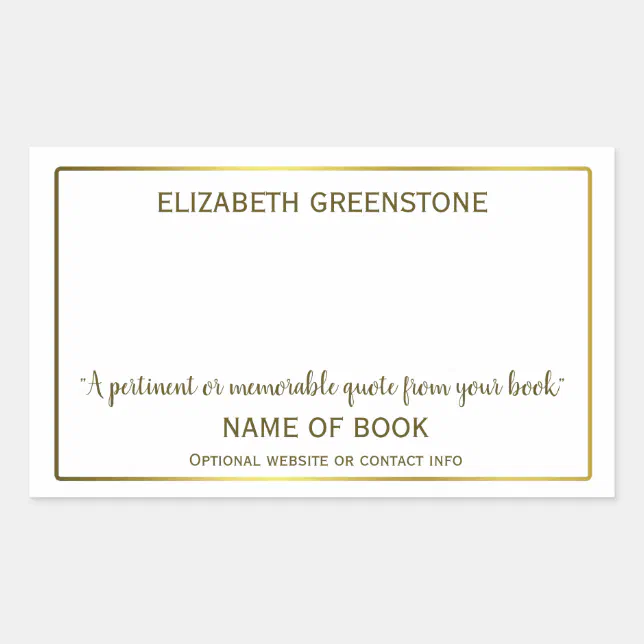 Author Signature Bookplate | Zazzle
