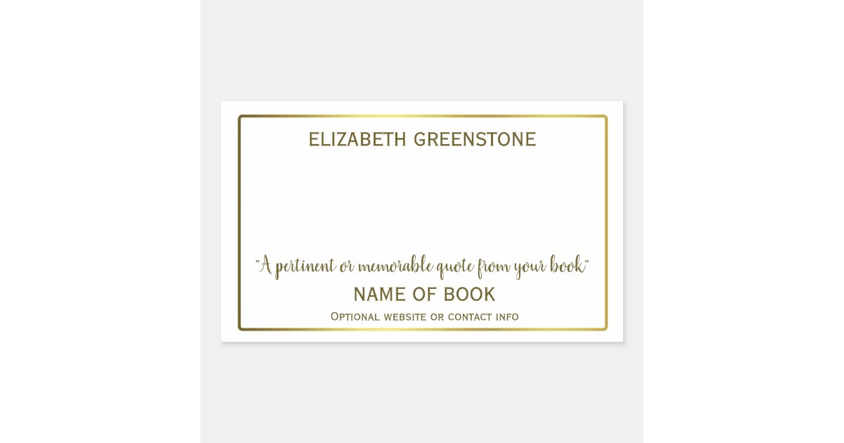 Author Signature Bookplate | Zazzle
