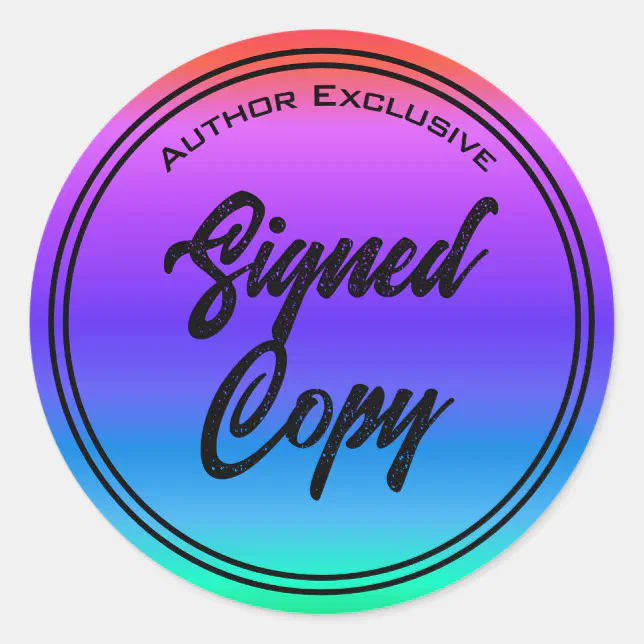 Author Signed Copy Rainbow Classic Round Sticker | Zazzle