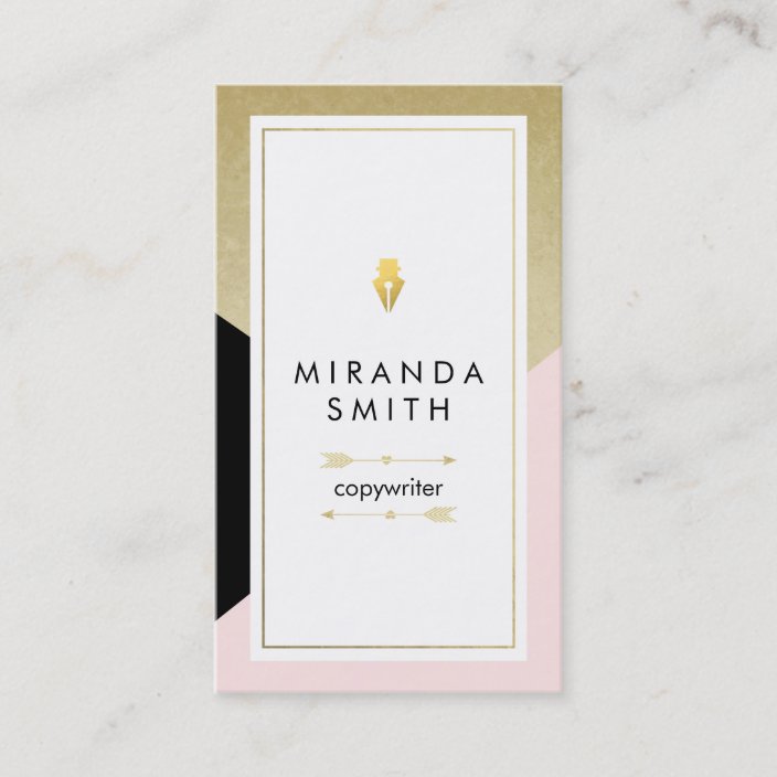 Author Writer Business Card - Chic geometric | Zazzle.com
