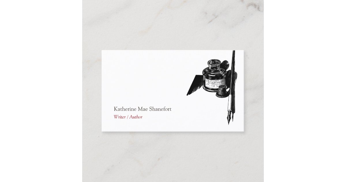 Author Writer Calligrapher Business Card | Zazzle