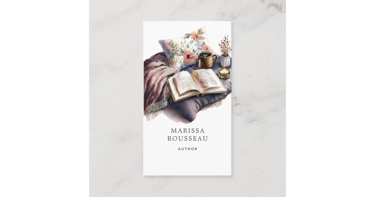 Author Writer Watercolor Business Card | Zazzle
