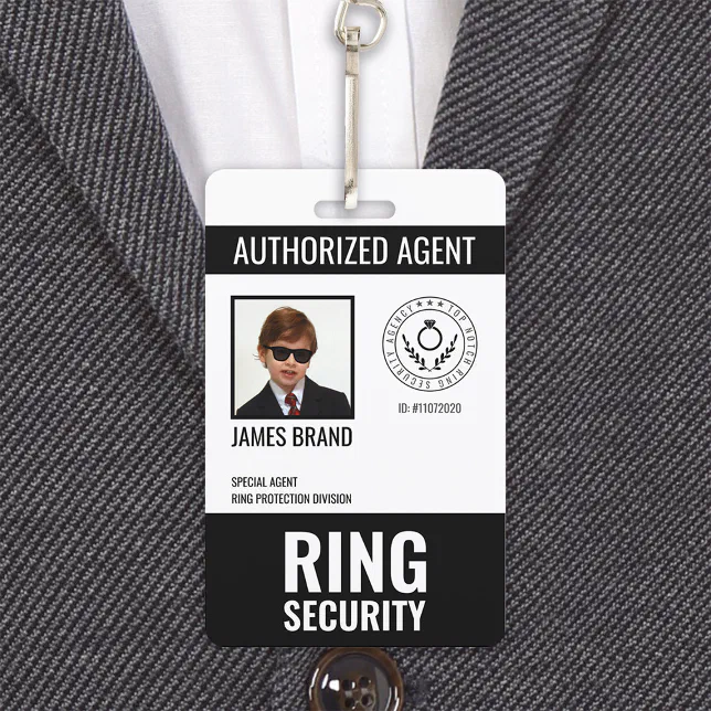 Authorized Agent Ring Bearer Security Badge | Zazzle