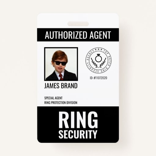 Authorized Agent Ring Bearer Security Badge | Zazzle