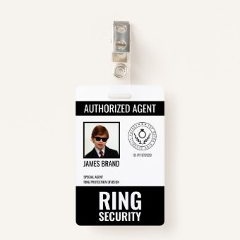 Authorized Agent Ring Bearer Security Badge | Zazzle