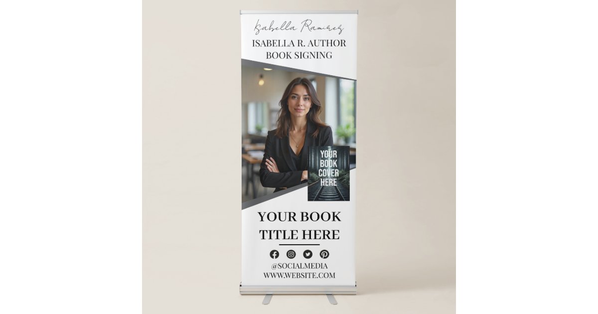 Author's Book Signing & Launch Event Promotion Retractable Banner | Zazzle