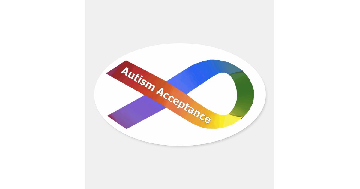 Autism Acceptance Oval Sticker | Zazzle