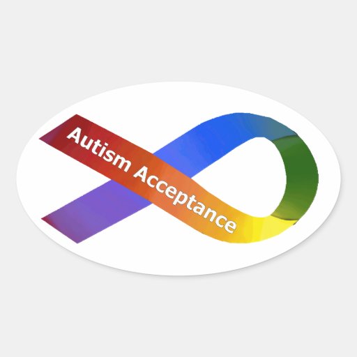 Autism Acceptance Oval Sticker | Zazzle