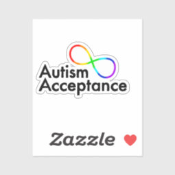 “Autism Acceptance” Rainbow Infinity Symbol Sticker | Zazzle