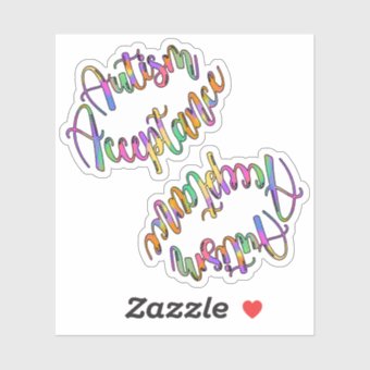 Autism Acceptance Rainbow Neurodiversity Awareness Sticker | Zazzle
