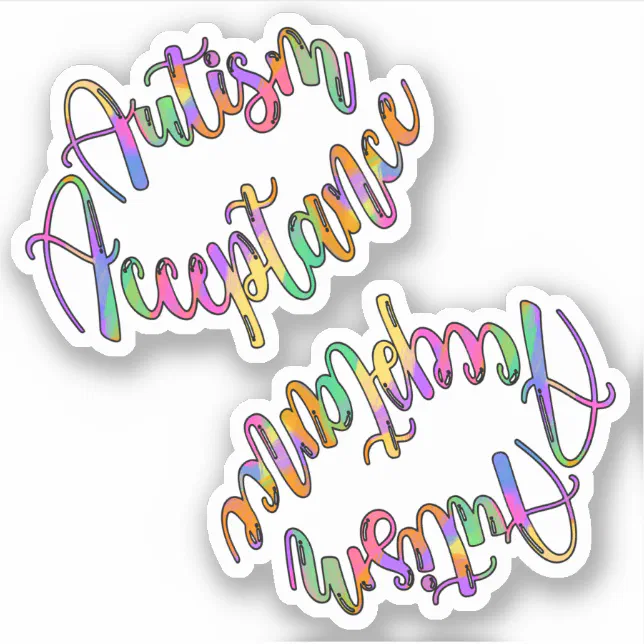 Autism Acceptance Rainbow Neurodiversity Awareness Sticker | Zazzle