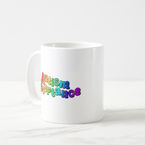 Autism Acceptance Rainbow Typography Coffee Mug | Zazzle Autism Acceptance Rainbow Typography Coffee Mug | Zazzle