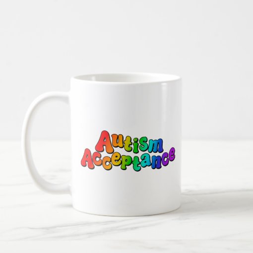 Autism Acceptance Rainbow Typography Coffee Mug | Zazzle Autism Acceptance Rainbow Typography Coffee Mug | Zazzle