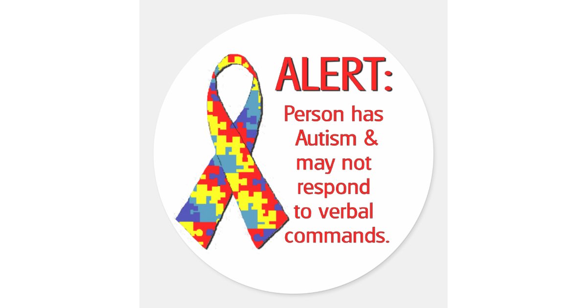 Autism Alert 1 Classic Round Sticker | Zazzle