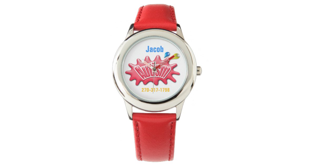 Autism Alert#2 Kid's Adjustable Stainless Steel Watch | Zazzle