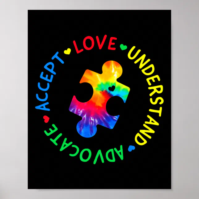 Autism Awareness Accept Adapt Advocate Autism Mom Poster | Zazzle